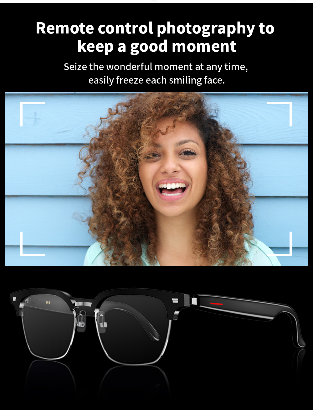 Ochelari de soare Smart Glasses, KINSI, Asistent Vocal, Muzica ...