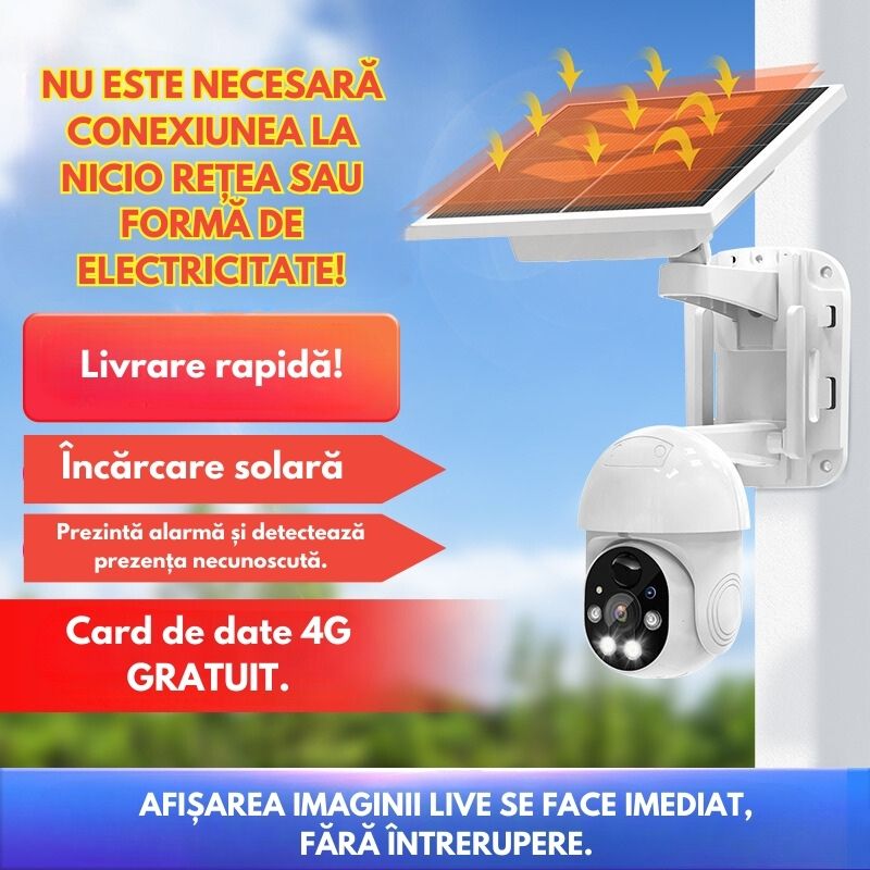 Camera de supraveghere 4G solara, Exterior, Senzor de miscare ...