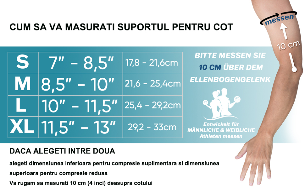 Bandaj de compresie pentru cot, Negru, L - eMAG.ro