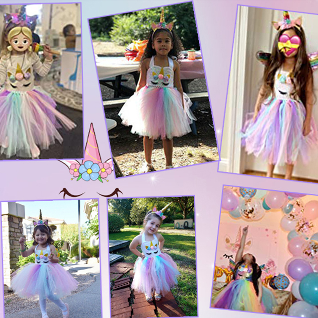 Rochie unicorn cu paiete pentru fete, Notekisskai, Poliester/Matase, 90 ...