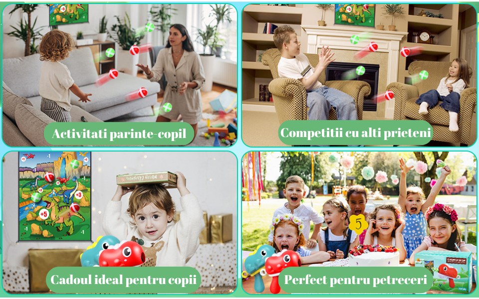 Gyerekfegyver darts céltáblával, dinoszaurusz modell, interaktív és ...