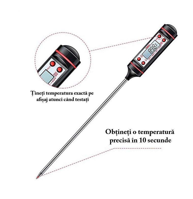 Termometru Alimentar EDAR Pentru Bucatarie, -50 - + 300 ° C, Metalic ...
