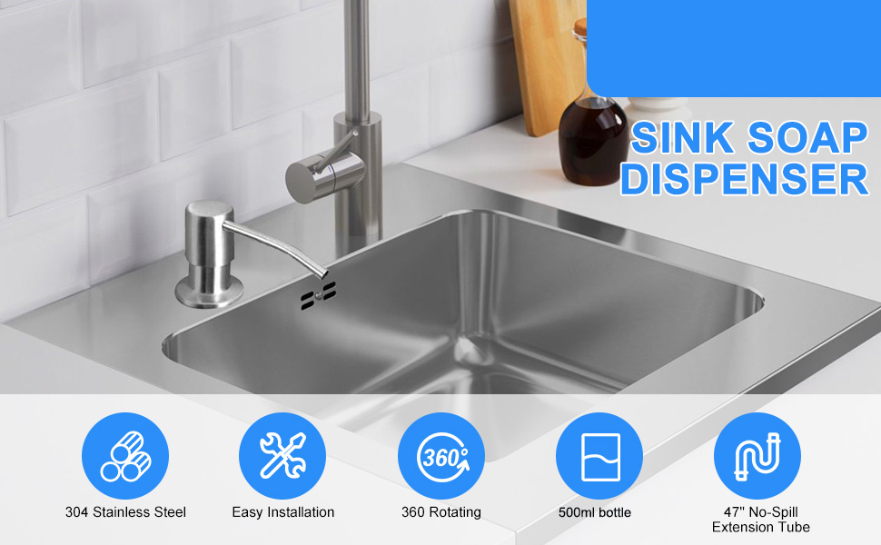 Dozator de sapun, Inox/Plastic,500 ml, Argintiu - eMAG.ro