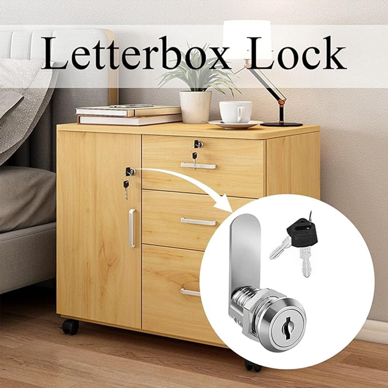 Set incuietoare pentru mobilier, Broasca cu cilindru si cama, 2 chei ...