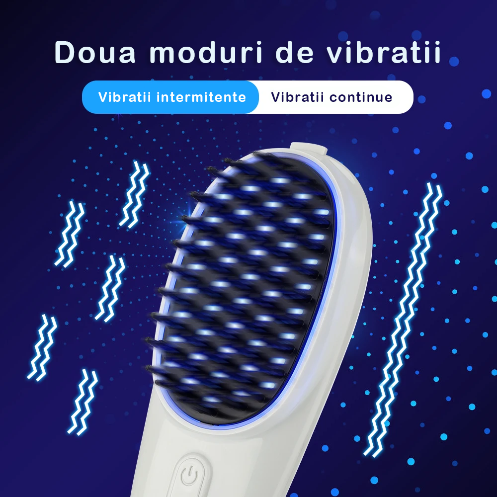 Pieptene electric IKKONIC™ pentru masaj al scalpului, tehnologie EMS ...