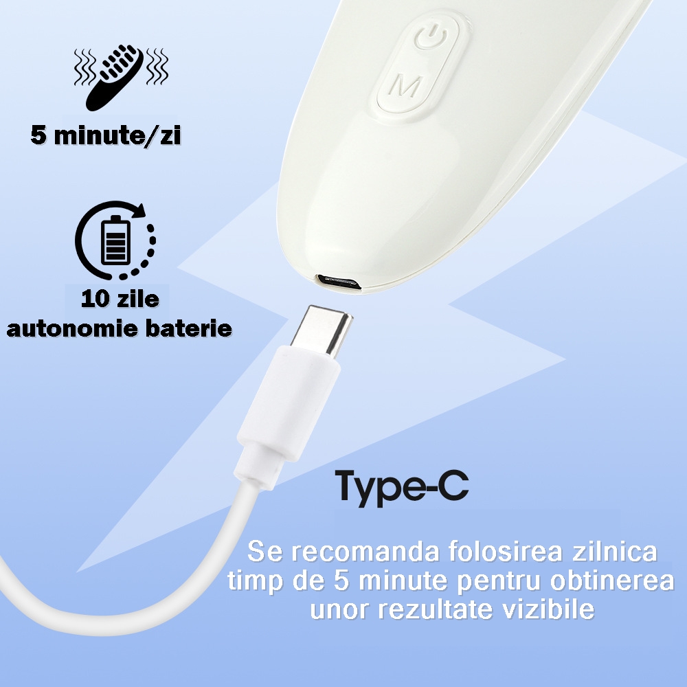 Pieptene electric IKKONIC™ pentru masaj al scalpului, tehnologie EMS ...