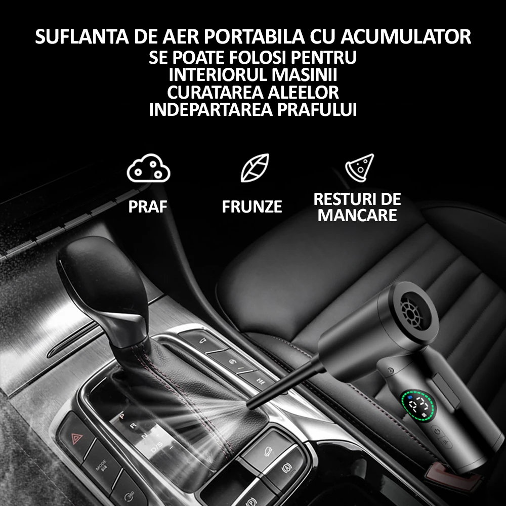 Suflanta de aer comprimat si aspirator 2 in 1, NEXTLY, cu acumulator ...
