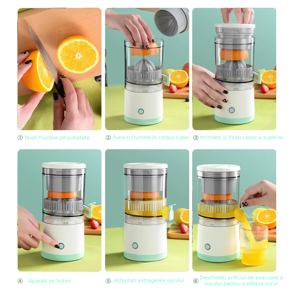 Storcator Fructe si Legume Electric, eSimplu®, Recipient, Reincarcabil ...