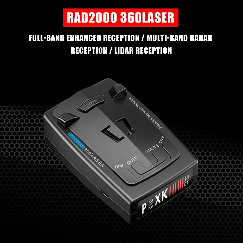 Detector de radar RAD2000, Excitat®, 16 benzi, Detectie laser 360 grade ...
