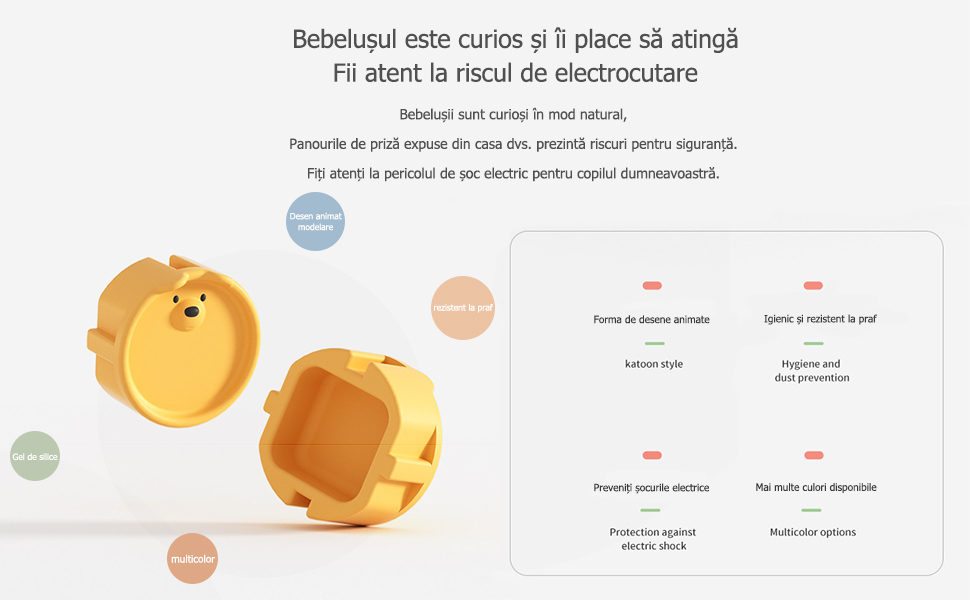 Set 4 capace prize pentru protectie bebelusi, Silicon, Galben - eMAG.ro