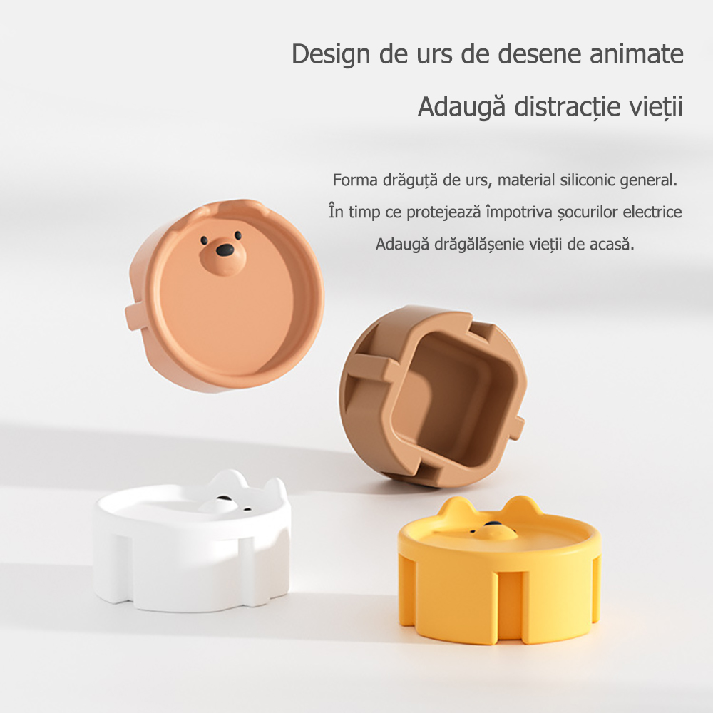 Set 4 capace prize pentru protectie bebelusi, Silicon, Maro - eMAG.ro