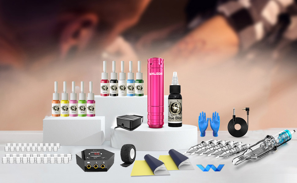 Set masina de tatuaje, SHIJOOE®, Aliaj de aluminiu, Colorat rapid ...