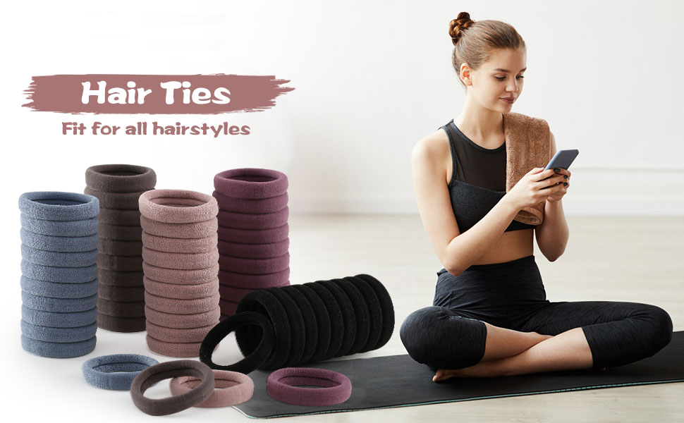 Set 100 elastice de par, Textil, Multicolor - eMAG.ro