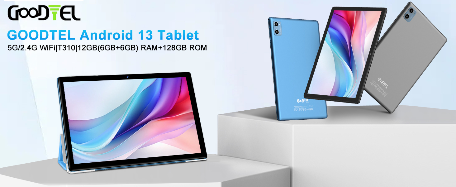 10 hüvelykes Android 13 táblagép 12 GB RAM-mal + 128 GB ROM nyolcmagos táblagépek, WiFi 5G ...