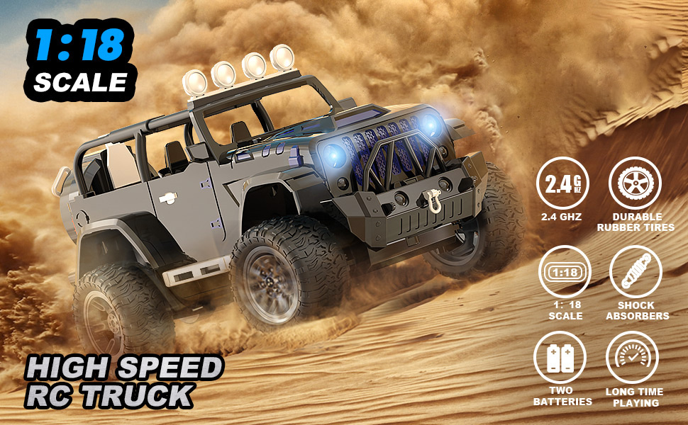 Masina cu telecomanda cu spray si muzica, Excitat®, 2.4GHz, 2 baterii ...