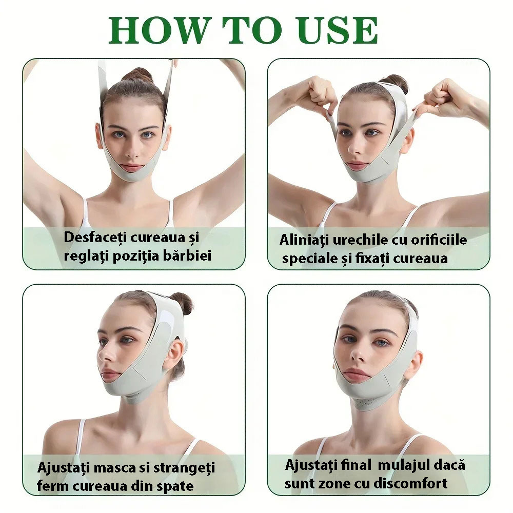 Masca lifting facial ESensio V-Neck Line pentru conturare fata, barbie ...