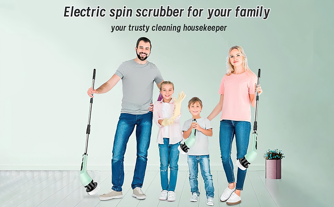 Perie electrica rotativa pentru curatare eficienta fara efort, maner ...