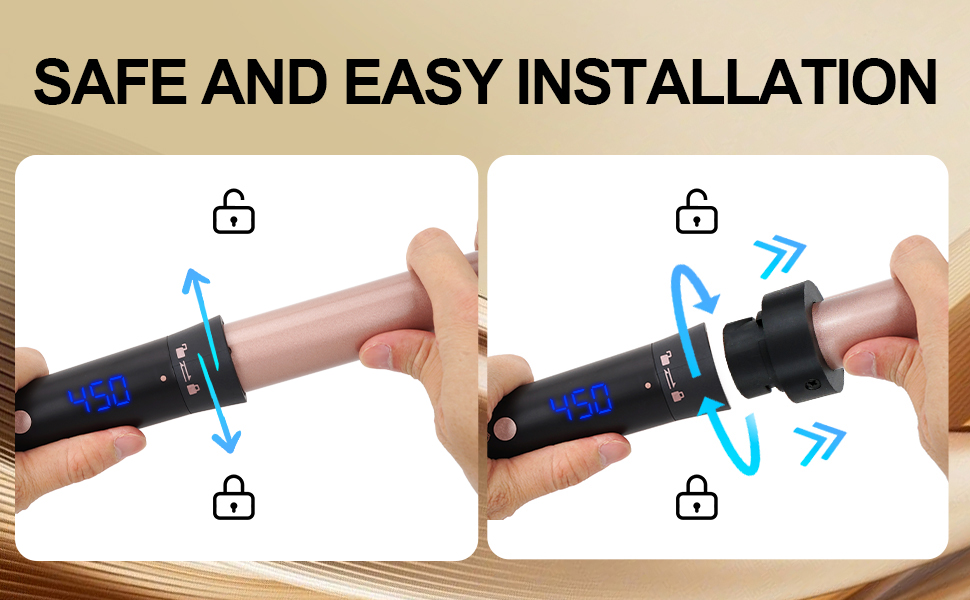 6 az 1-ben hajsütő, SHIJOOE, 6 cserélhető fejjel, kerámia turmalin bevonattal, gyors ...