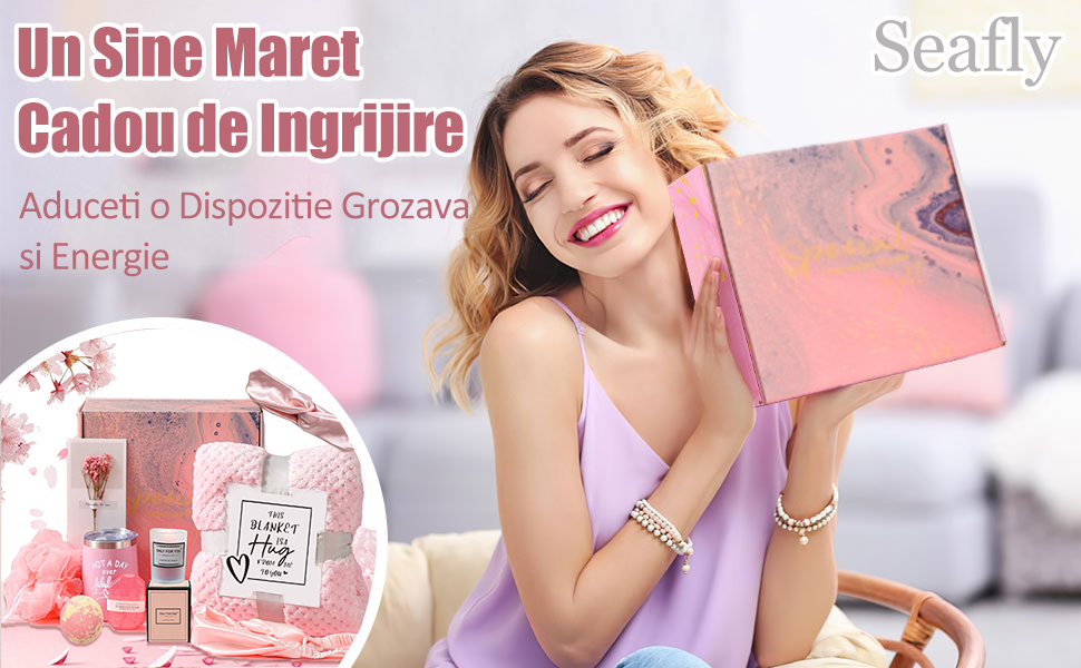 Set Cadou Pentru Femei, Seafly®, Set Cadou Spa Relaxare, Ceasca de ...