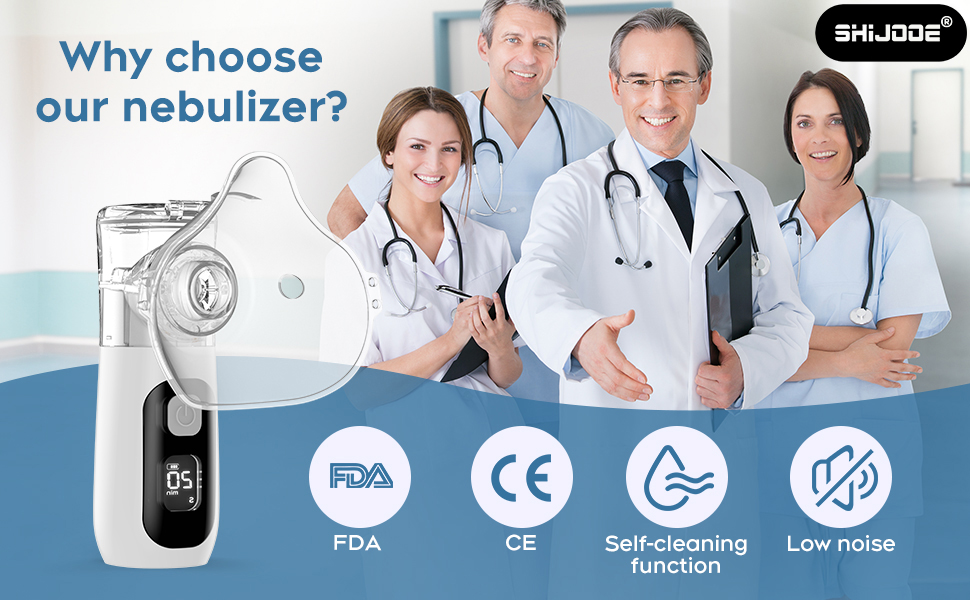 SHIJOOE aeroszolos eszköz, ultrahangos porlasztó, hordozható, klinikailag hitelesített, 3 ...