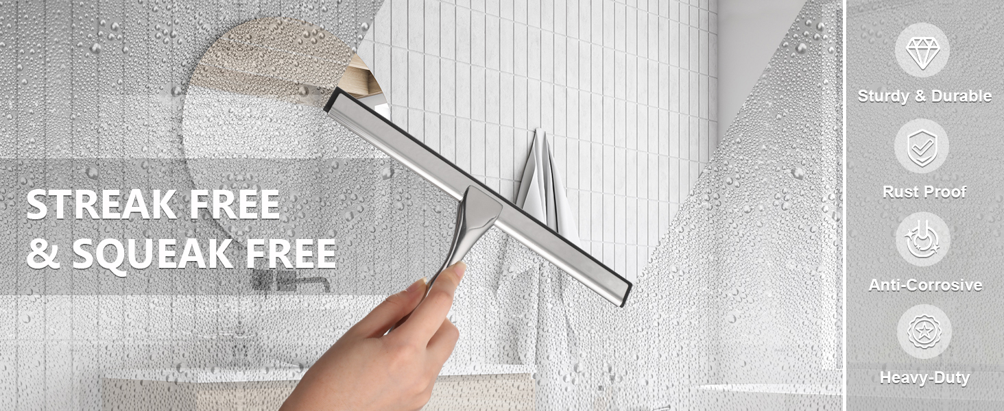 Racleta pentru dus din otel inoxidabil, Hokitpro, Racleta pentru dus ...