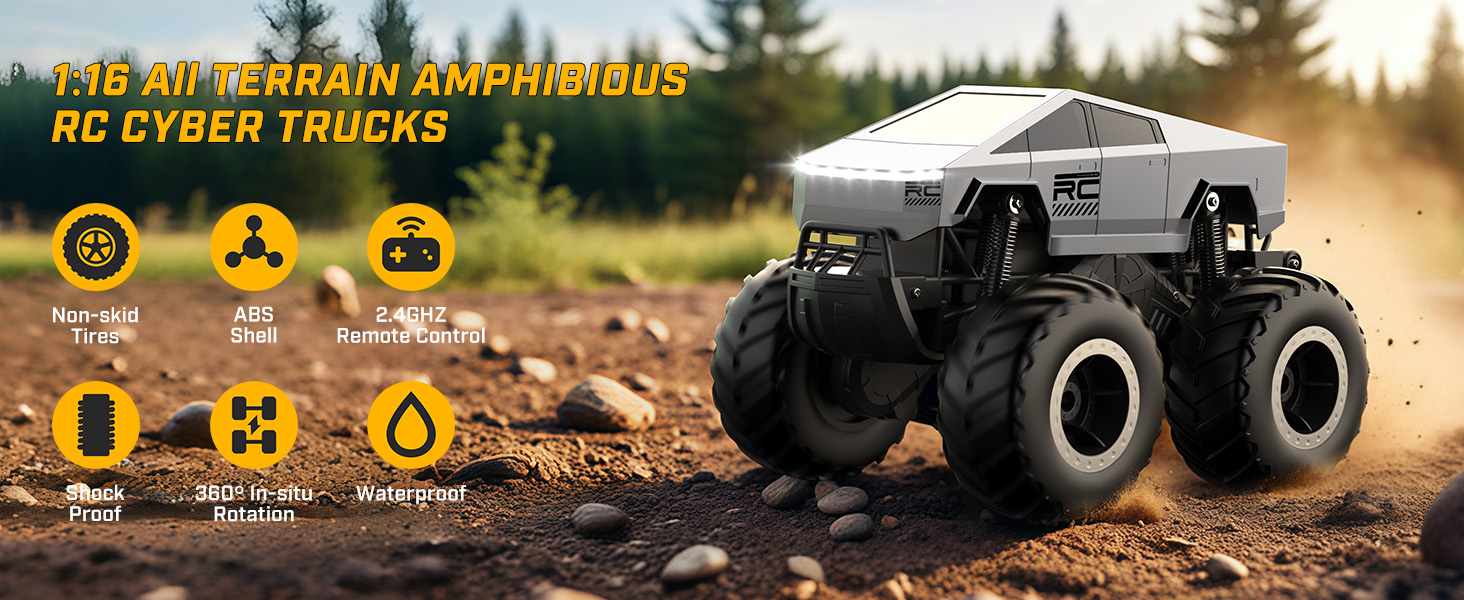 Masina cu telecomanda Pick-up Off-Road, MOSMAOO®, 4WD Impermeabila ...